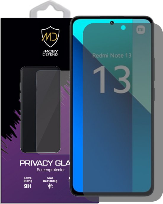MobyDefend Xiaomi Redmi Note 13 4G Screenprotector - HD Privacy Glass ...
