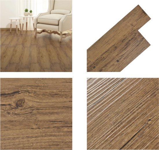 vidaXL Vloerplanken zelfklevend 5-21 m² 2 mm PVC walnootbruin ...