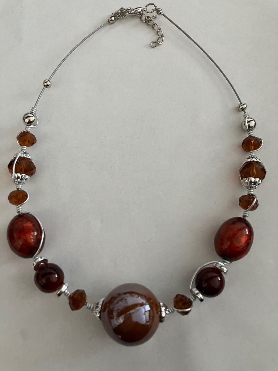 Petra's Sieradenwereld - Ketting spang bruin met verschillende maten ...