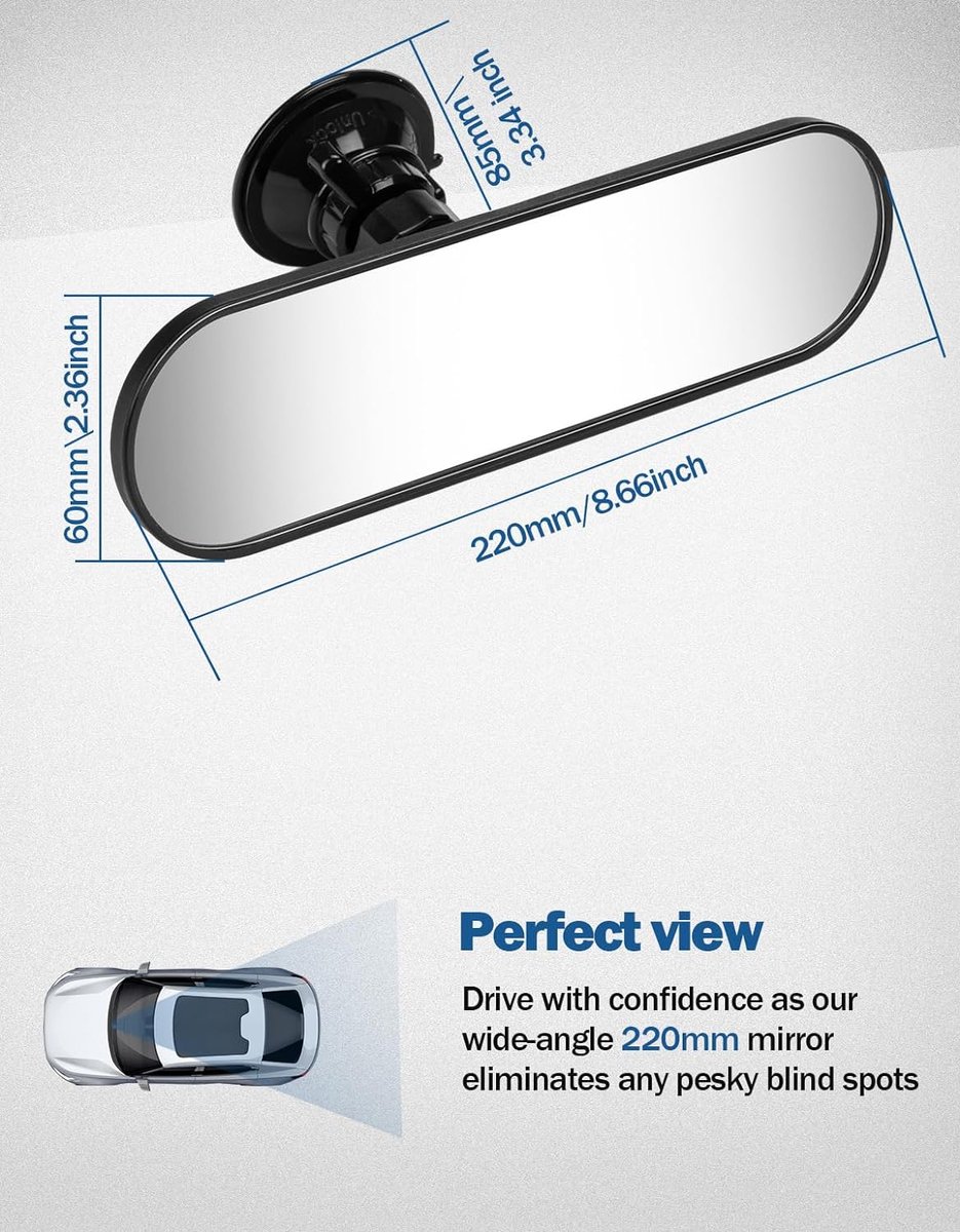 Achteruitkijkspiegel voor auto met zuignap, universele auto panorama ...