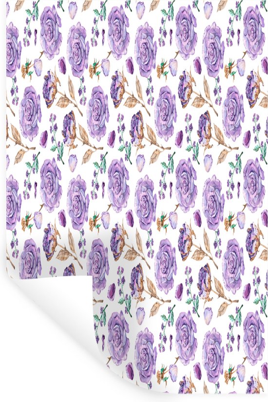 Muurstickers - Sticker Folie - Bloemen - Paars - Rozen - 20x30 cm ...