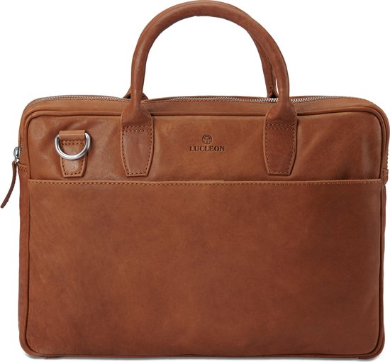 Lucleon - Cambodia - Bruine leren laptoptas voor heren | bol