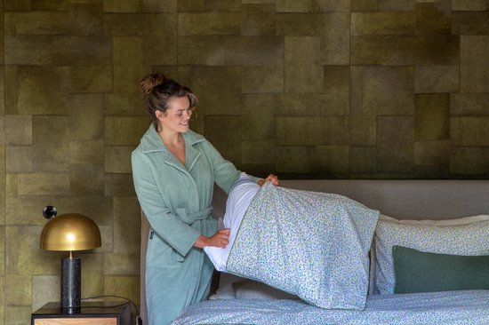Linolux Badjas met knopen Tezza Silt Green L | bol