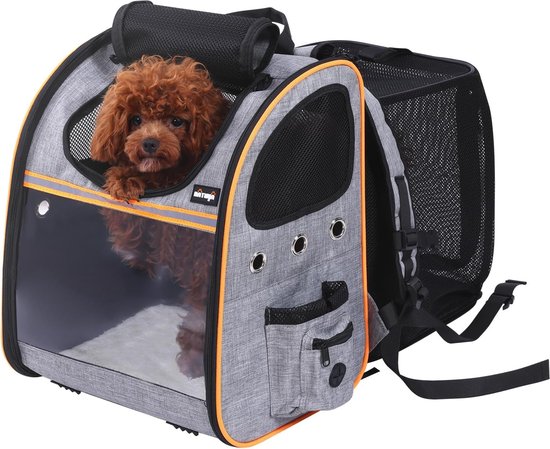 Hondenrugzak, kattenrugzak, ademende uitbreidbare opvouwbare rugzak ...