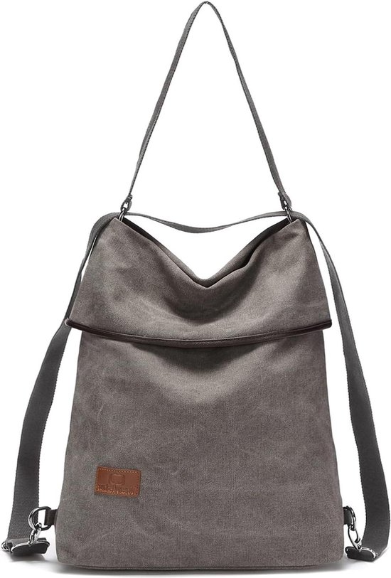 Dames Schoudertas Rugzak van Canvas Groot Handtas Vintage Reistas Anti ...