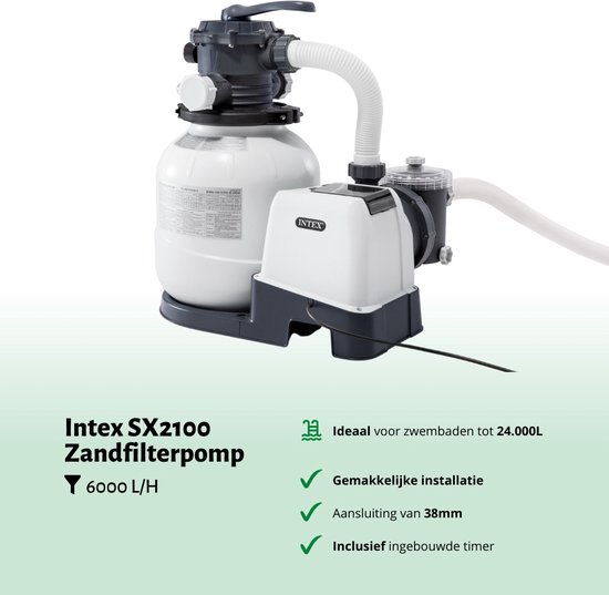 Intex 26646GS Zandfilterpomp - SX2100 - 6000 liter per uur inclusief ...