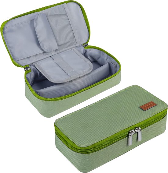 Vintage pennenetui, canvas, etui met ritssluiting, enkel etui ...