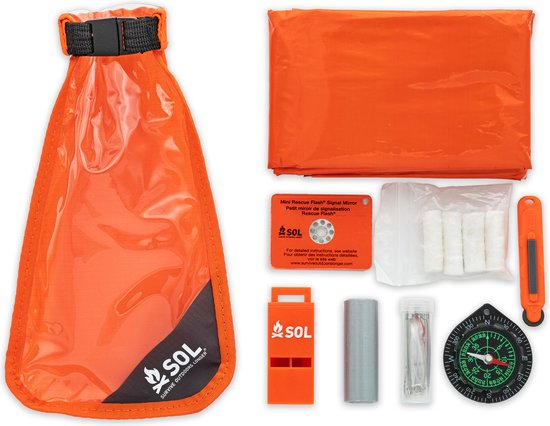 SOL Preppers Fire & Safety Survival Kit Firesteel Tondel Noodfluit ...