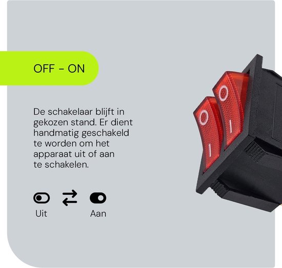 ProRide Dubbele Wipschakelaar ON-OFF KCD6-202 - met Aansluitkabel - 2 ...