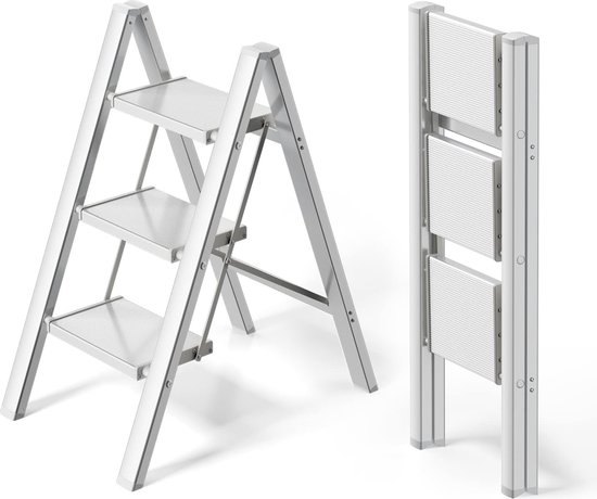 3 treden ladder aluminium inklapbare opstapkruk trapladder 3 treden ...