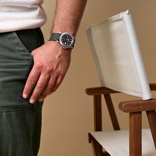 Safari Olive Canvas Watch Strap | bol