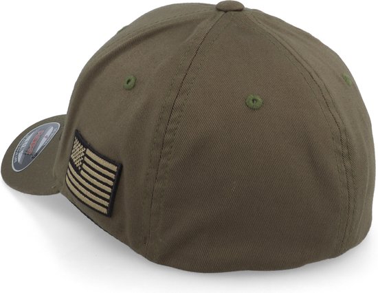 Hatstore- Army Skull USA Olive Flexfit - Army Head Cap | bol