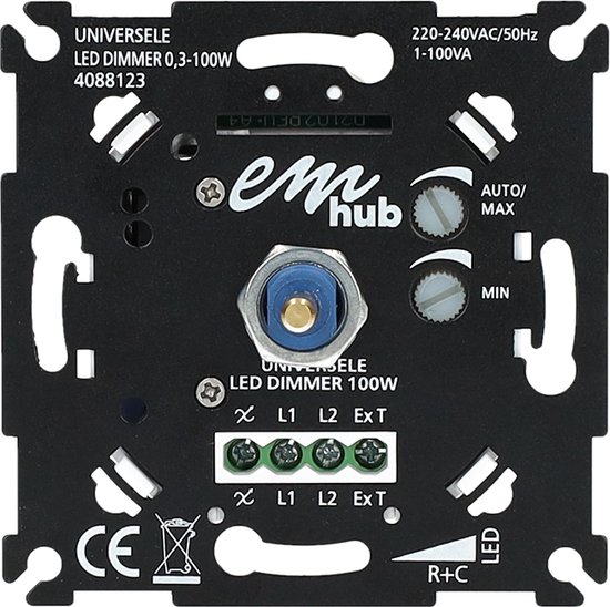 EMhub universele LED dimmer 0.3- 100W (4088123) | bol