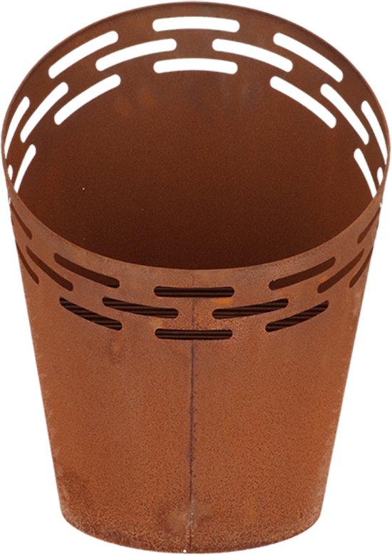Esschert Design - Vuuremmer lasercut strepen - Roestbruin - Vuurschaal ...