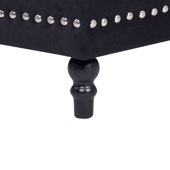 Beliani LORETTO - Poef - Zwart - Fluweel | bol.com