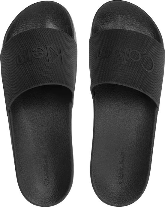 Calvin Klein slippers relief zwart - 43 | bol.com