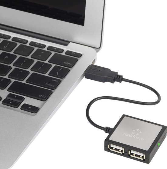 Renkforce USB 2.0-hub 4 poorten Zilver | bol