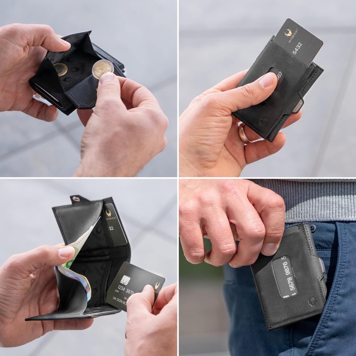 Donbolso® XS Portemonnee met Muntvakje & RFID Bescherming - Leren Mini ...