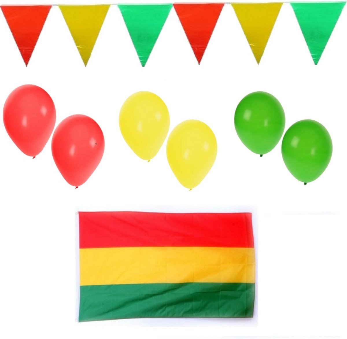 Carnaval versiering XL-pakket - Vlag/puntvlaggetjes/ballonnen - rood ...