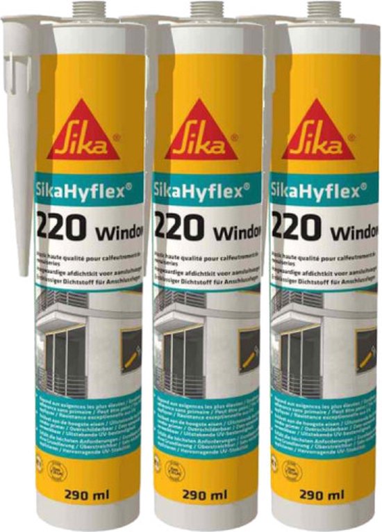 Set van 3 SIKA SikaHyflex 220 Window high performance kit - Wit - 290ml ...