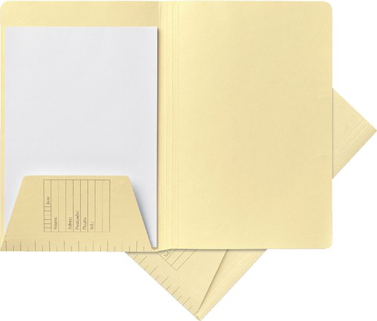 Dossiermap Quantore A4 1 klep 160gr lichtgeel | 100 stuks | bol