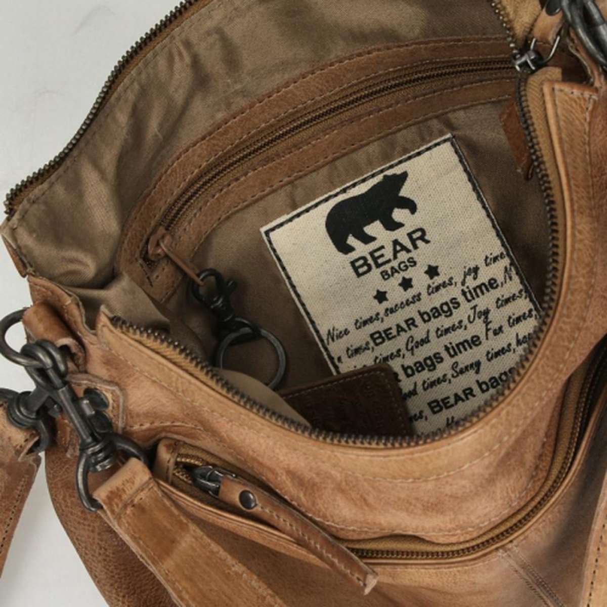 Bear Design Medium Schoudertas / Crossbodytas - Dames - Leer - Calisto Pelle - Taupe | bol.com