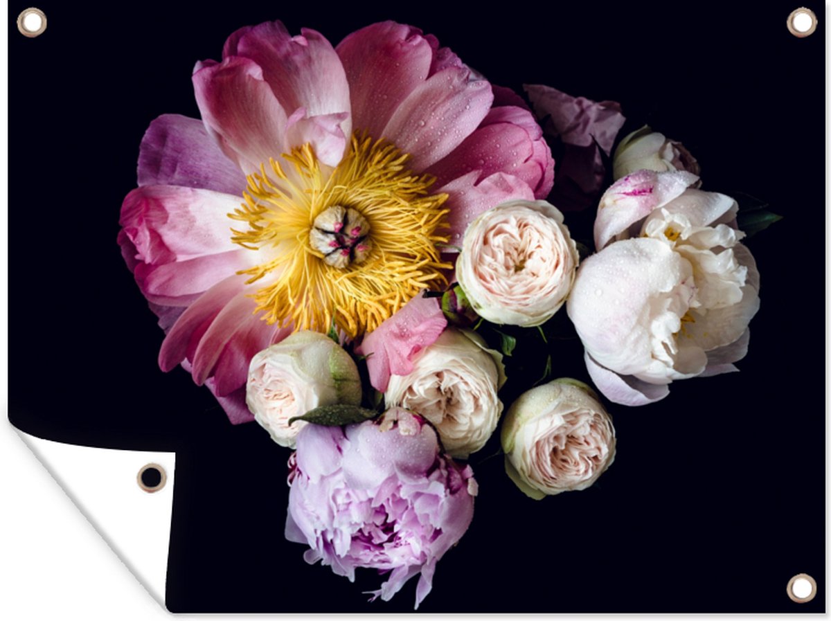 Décoration de Jardin Fleurs - Rose - Pastel - 40x30 cm - Toile de ...