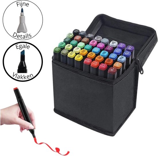 JM Force - Twinmarkers - Dubbelzijdige Stiften – Markeerstiften Tekenen ...