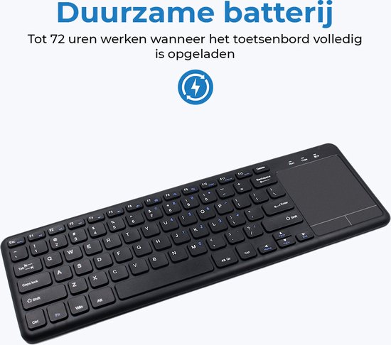 Case2go - Universeel Draadloos Toetsenbord met Touchpad - Wireless ...