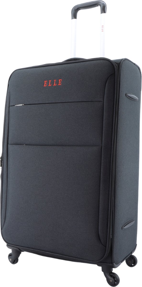 ELLE Pledge L - zachte bagage koffer met 4 wielen. Zwart | bol.com
