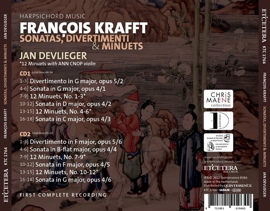 Jan Devlieger - Krafft: Sonatas, Dimertimenti & Minuets (2 CD), Jan ...
