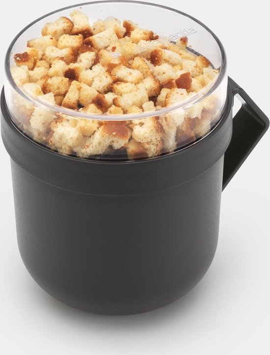Brabantia Make & Take Soepbeker - 0,6 l - Kunststof - Dark Grey | bol.com