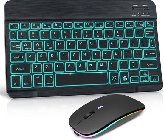 Nivard Toetsenbord En Muis Draadloos - Toetsenbord Draadloos - Bluetooth - RGB... | bol