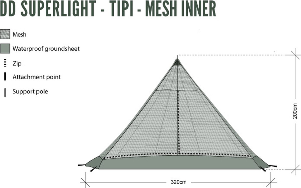 Superlight Tipi - Inner Mesh Tent | bol