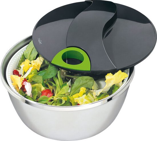Moha essoreuse à salade Tornado inox/plastique 24 cm système yoyo | bol.com