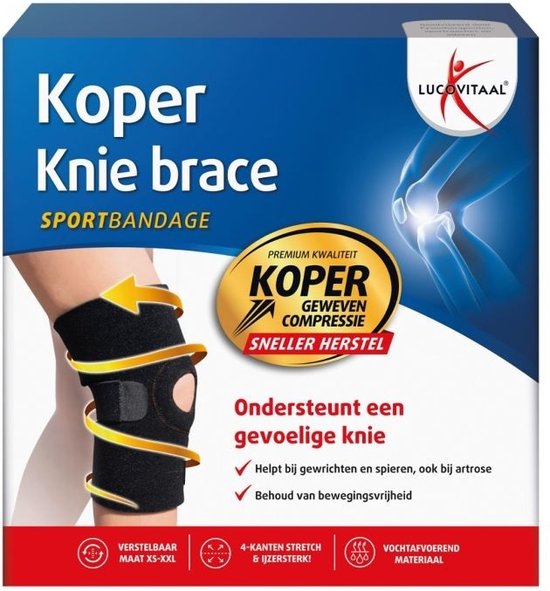 Lucovitaal - Brace - knie - koper geweven compressie | bol.com