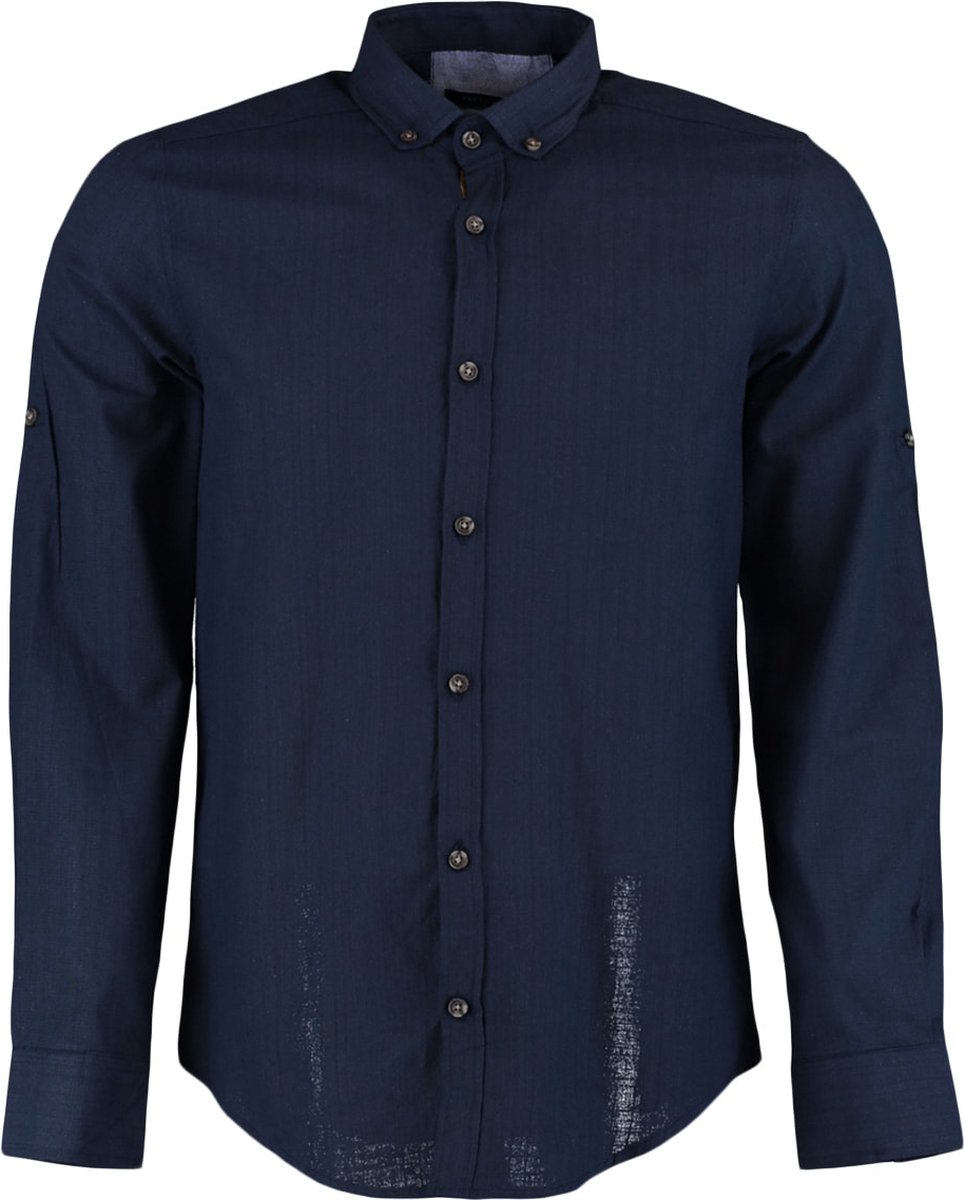 Overhemd - Marineblauw - Slim | bol.com