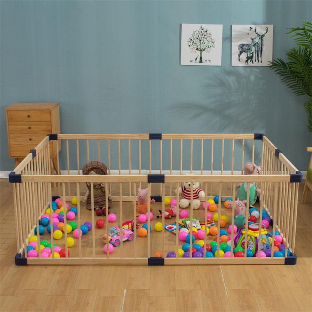 Massief Hout Grondbox 90cm * 6 delig - Baby boxen - Playpen baby omtrek ...