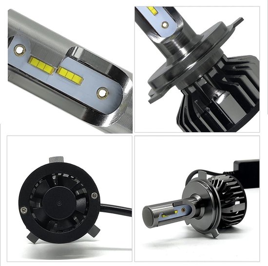 LED H4 8000K Dimlicht Wit - Koplampen (set) [Witte koplampen - Witte ...