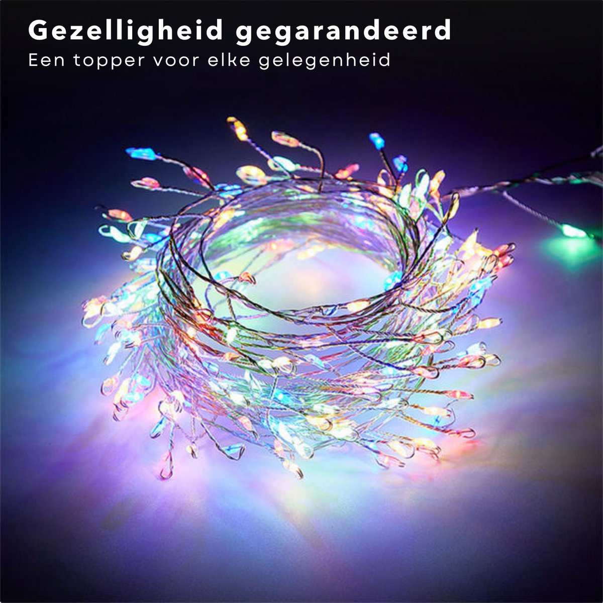 Cheqo® Kerstverlichting - Kerstboomverlichting Zilverdraad - Lichtsnoer ...