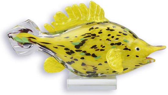 Glazen beeld - Gele vis - Murano stijl - 14,3 cm hoog | bol