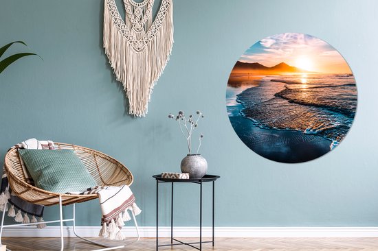 WallCircle - Behangcirkel - Zee - Berg - Avond - Lucht - Zon - 100x100 ...