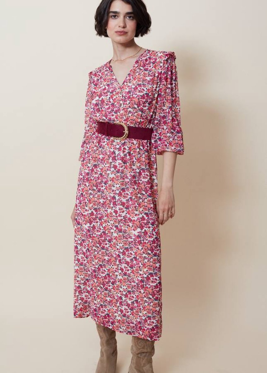 Rode bloemenprint maxi-jurk Geraldine - Grace & Mila | bol.com
