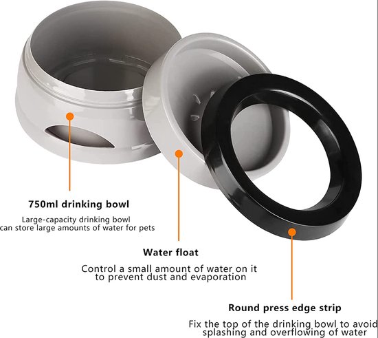 Waterbak – voor onderweg - 750 ml - lekvrije waterbak - voor huisdieren ...