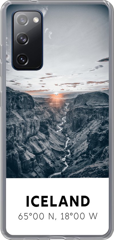 Samsung Galaxy S20 FE hoesje - IJsland - Zon - Bergen - Siliconen Telefoonhoesje | bol.com