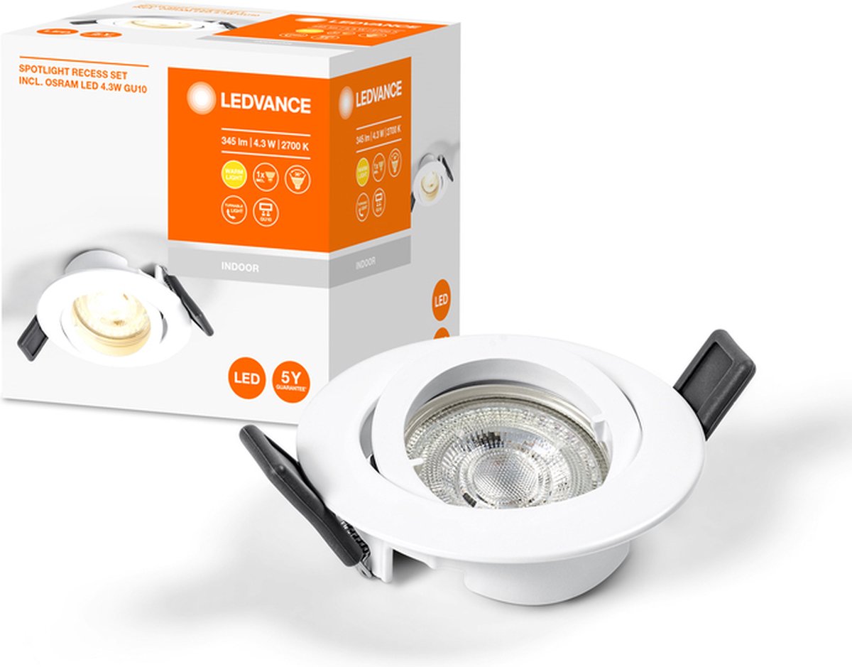 LEDVANCE Spotlight Recess Set Verzonken spot Wit GU10 | bol