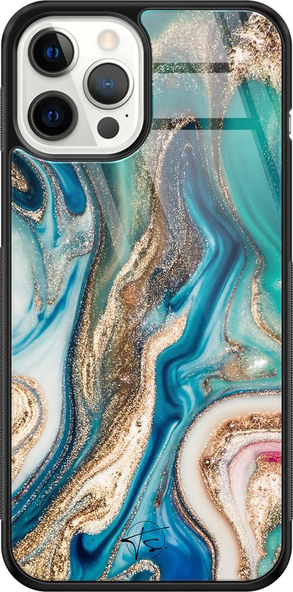 Hoesje geschikt voor iPhone 12 Pro Max - Magic marble - Luxe Hard Case ...