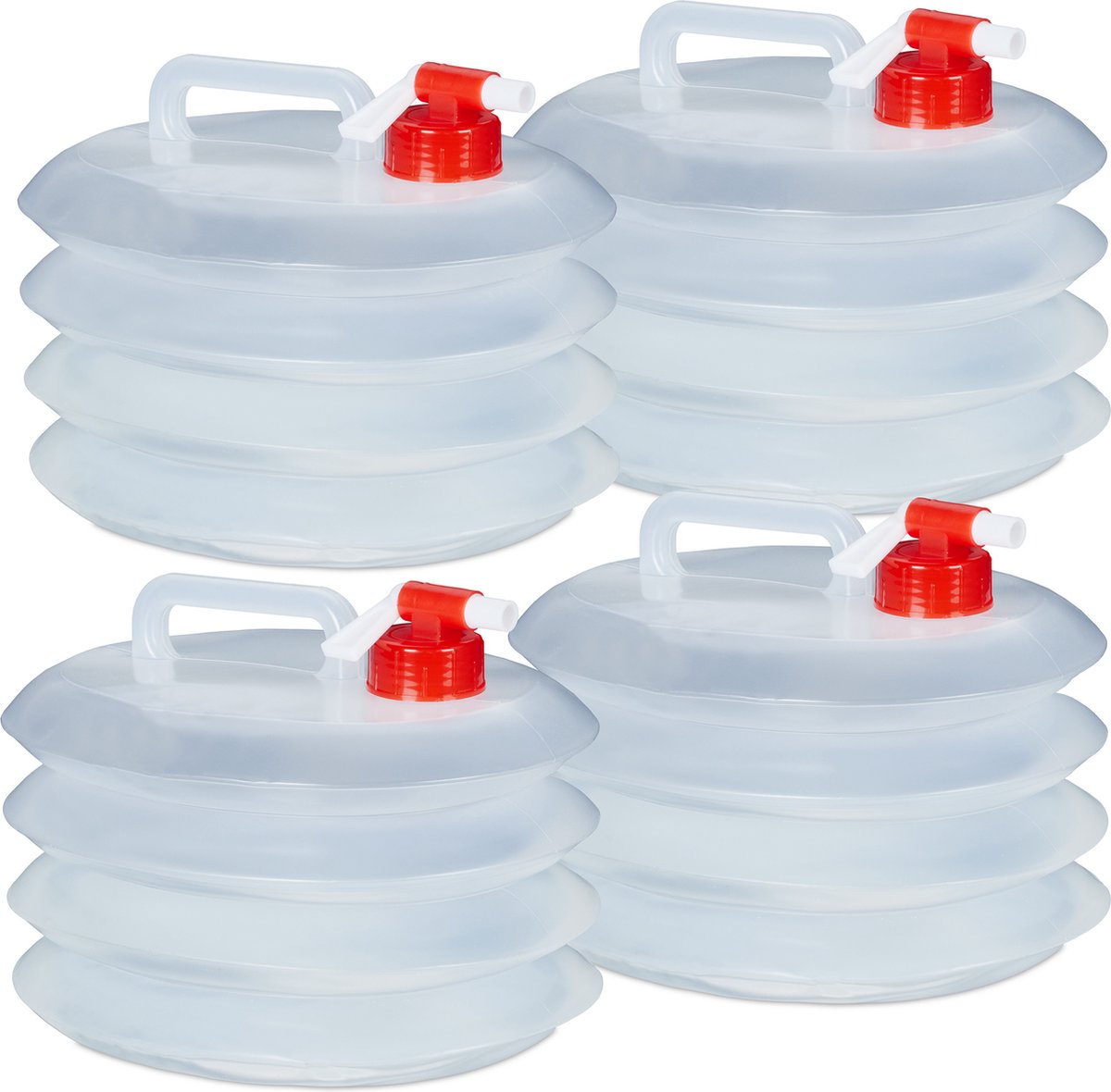 Relaxdays opvouwbare jerrycans - set van 4 - watertank camping ...
