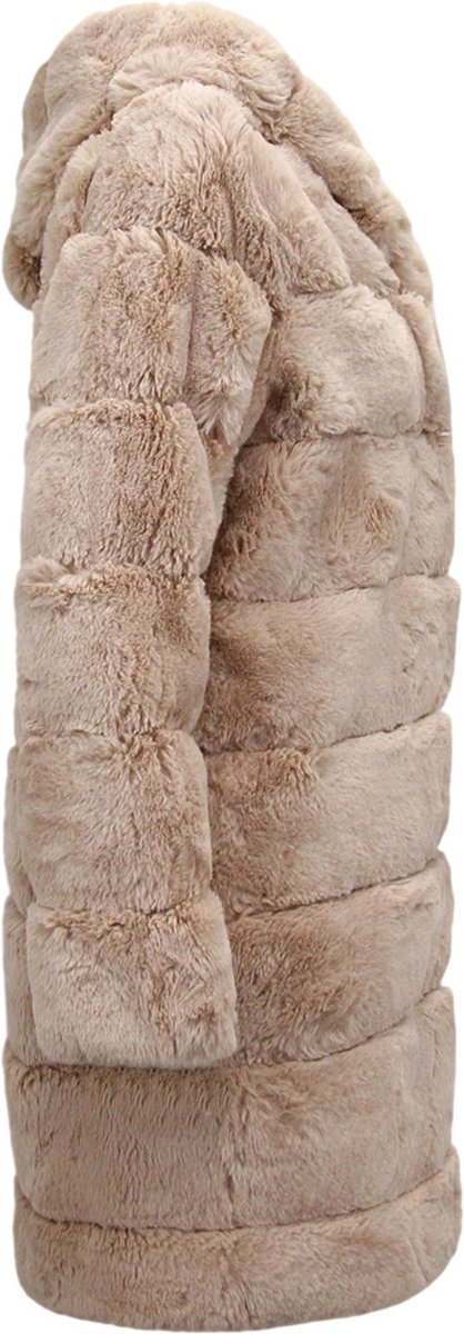 Imitatie Bontjas Dames met Capuchon - Bruin | bol