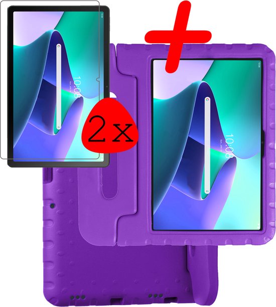 Lenovo Tab M10 Plus (3e gen) Hoesje Kinder Hoes Shockproof Cover Met 2x ...